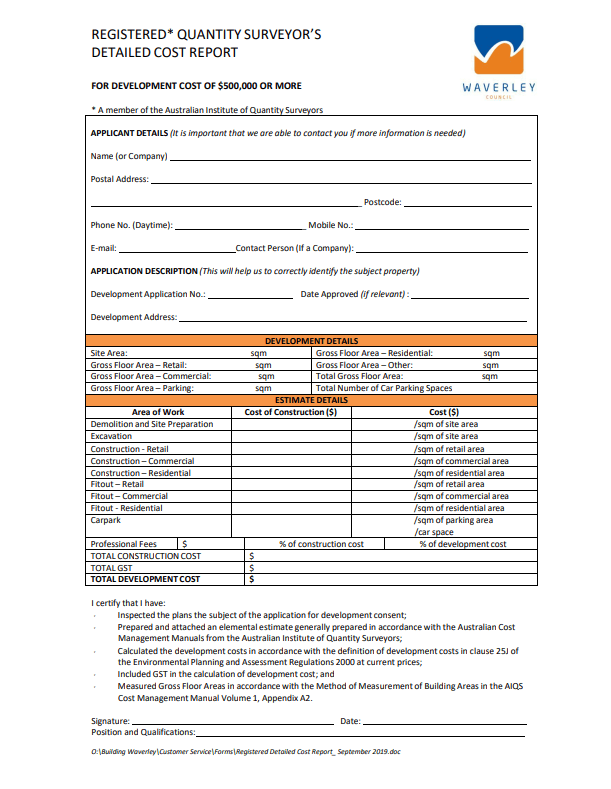 The Quantity Surveyor (QS) Report - PBA Quantity Surveyors Sydney